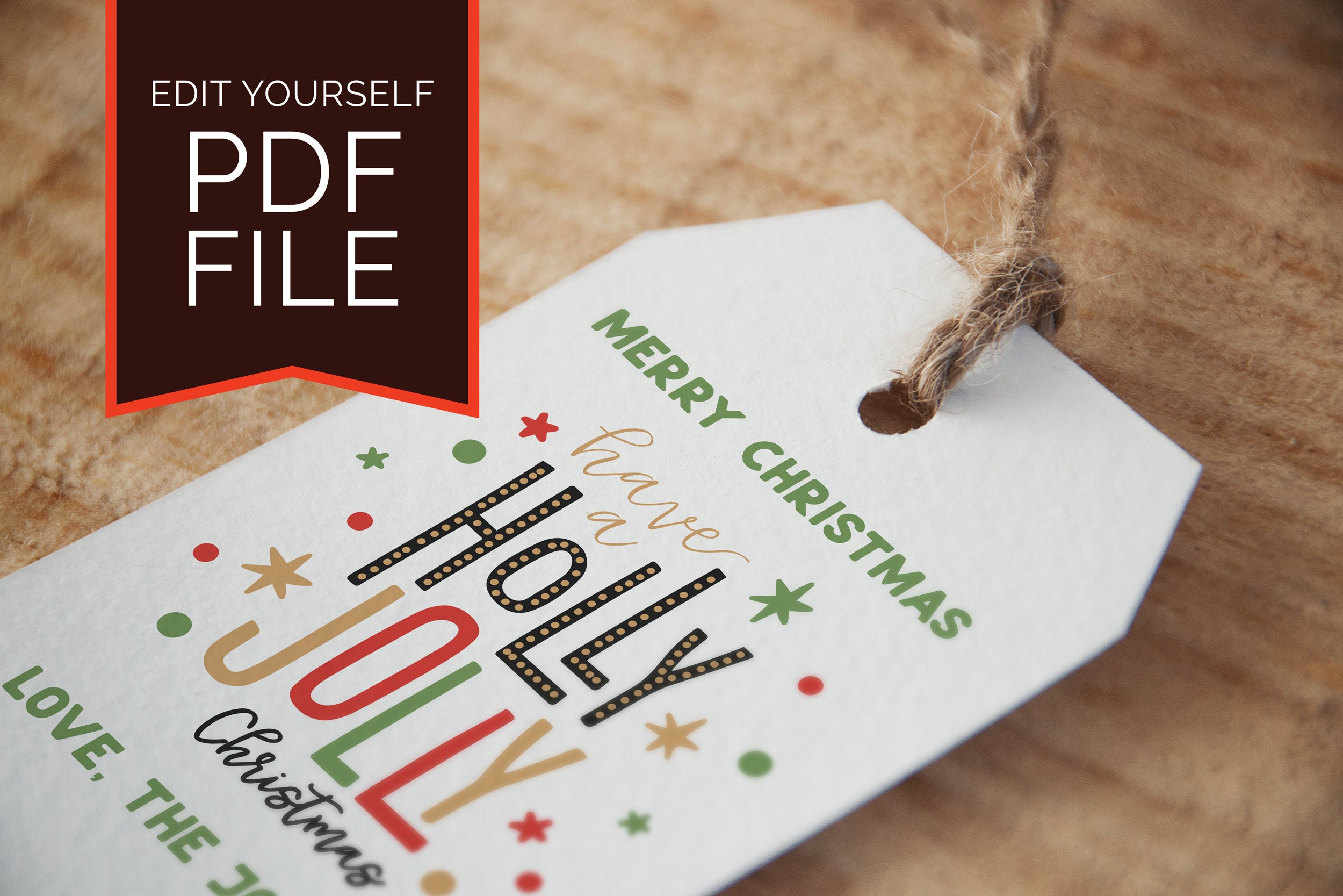 Christmas Gift Tag Template Editable Christmas Gift Tag PDF - Etsy