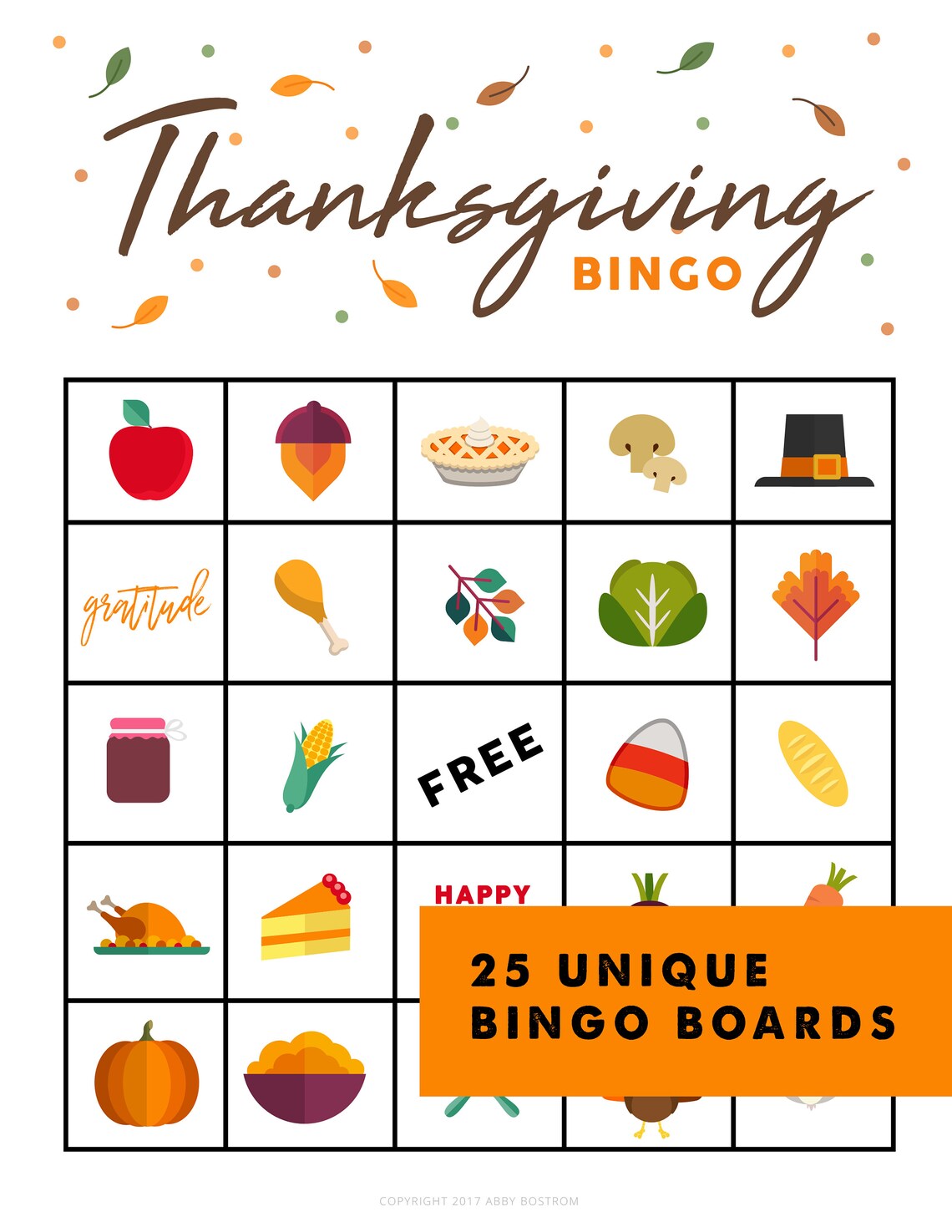 Thanksgiving BINGO Download Friendsgiving Game Kids Holiday | Etsy