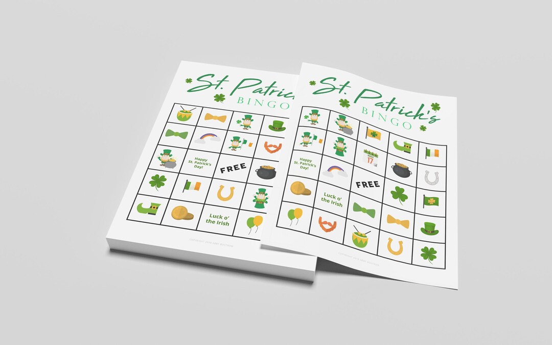 St Patrick's Day Printable BINGO Game Shamrock Print Classroom Game - Etsy