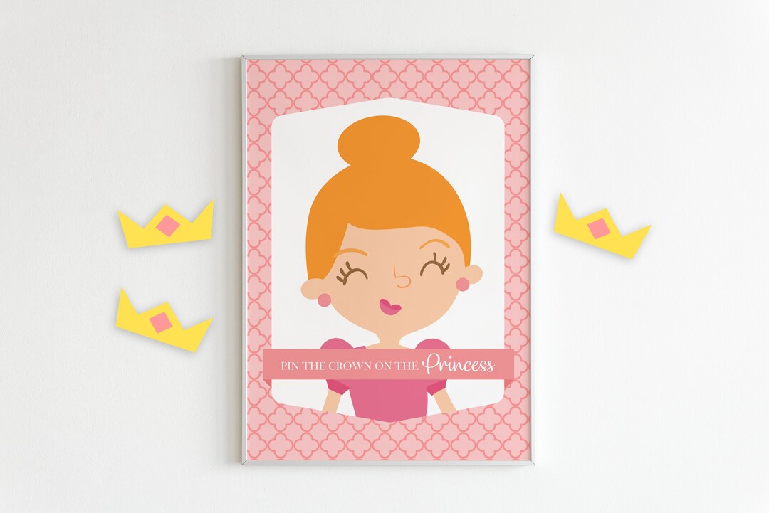 Princess Party Game Pin the Crown on the Princess Party Game Princess ...