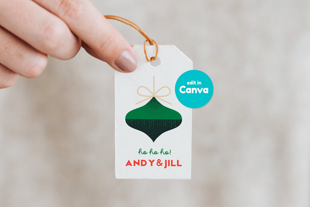 Edit Yourself Tag Canva Gift Tag Xmas Gift Tags Gift Basket Holiday ...