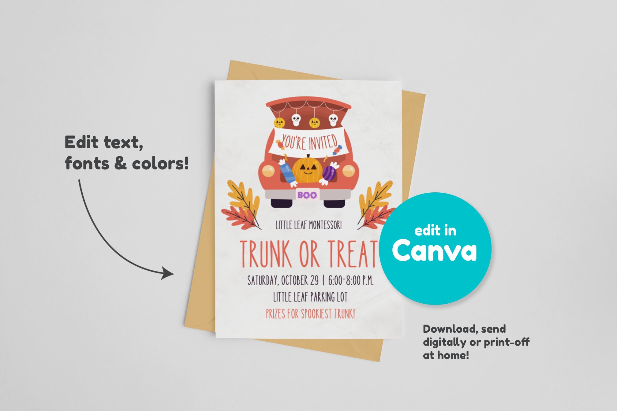 Trunk or Treat Canva Template Church Halloween Party Digital - Etsy