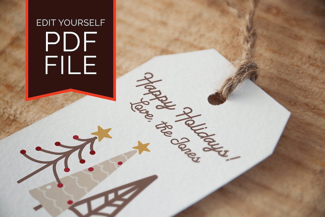 Christmas Gift Tag Template Editable Christmas Gift Tag PDF - Etsy