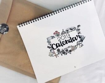 Hand drawn calendar | Etsy