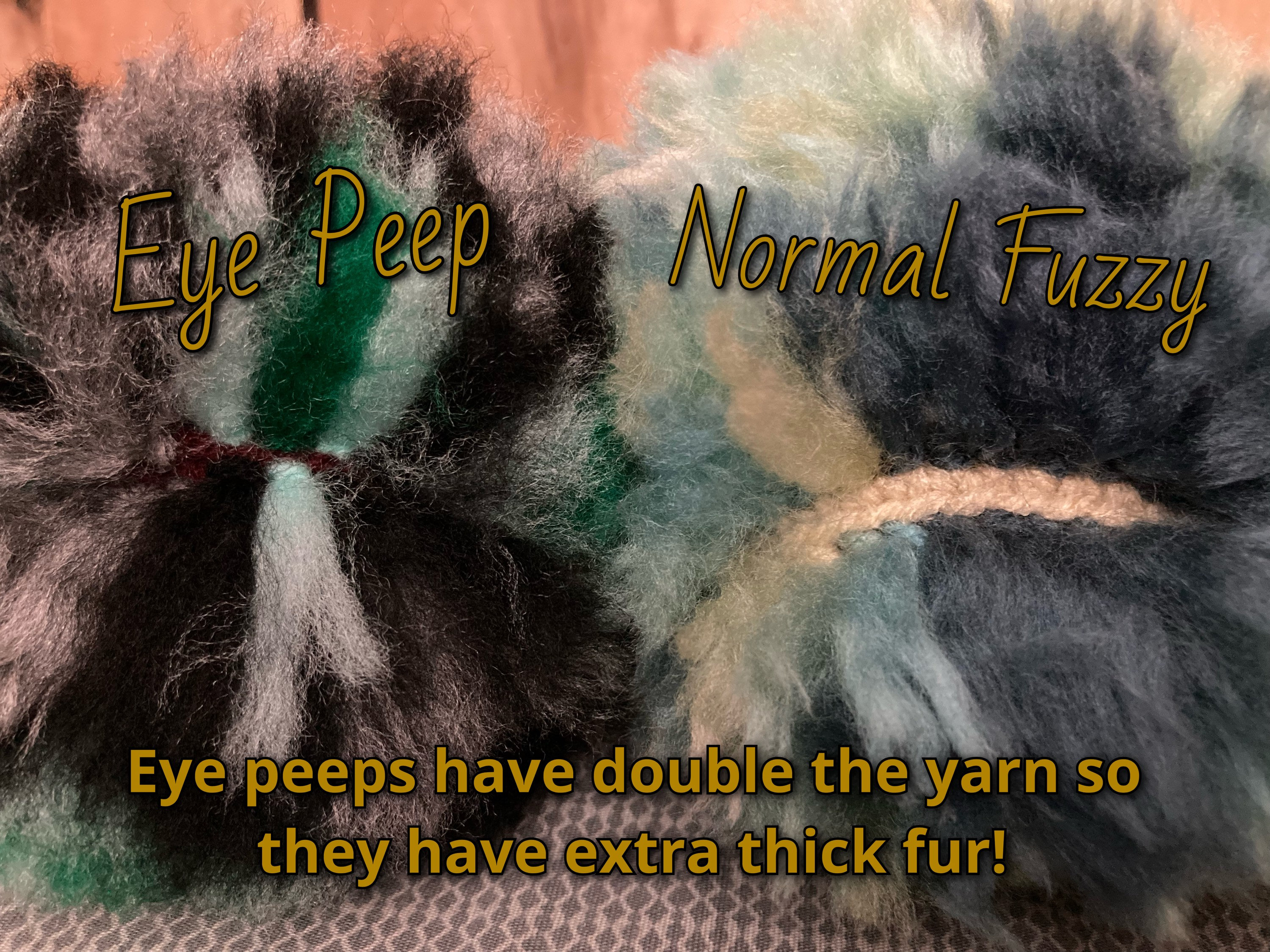 Sleepy Eyeball Eye Peep Creepy and Cute Fuzzy Cuddle Yarn Lovable OOAK ...