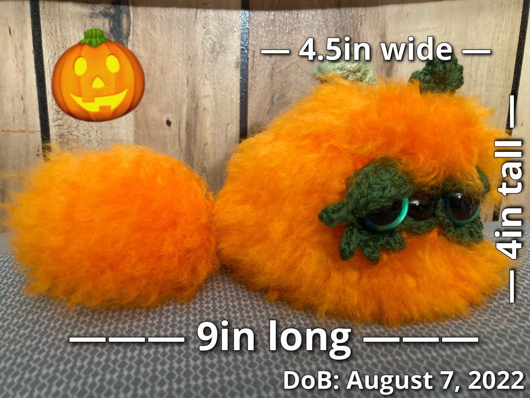 Pumpkin Sleepy Time Pom-pom Fuzzy Cuddle Bunny Yarn Lovable OOAK Cute ...