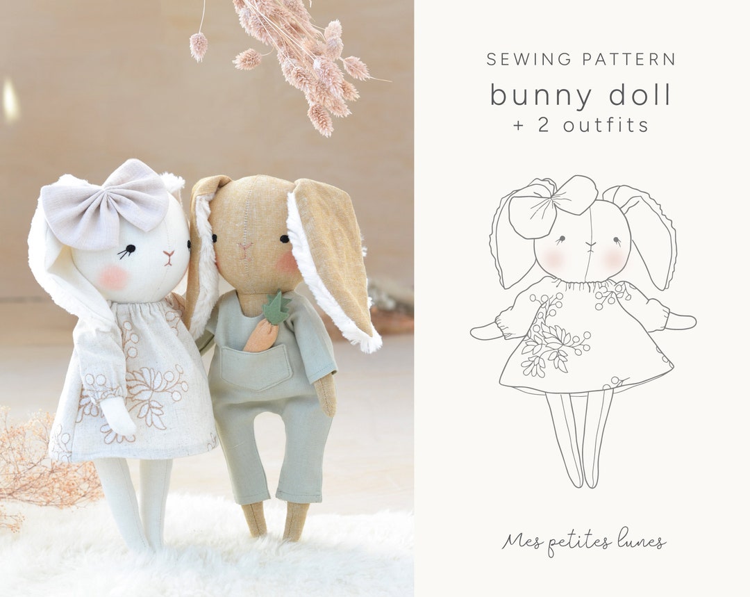 Bunny Doll Sewing Pattern Animal Soft Toy Instant Download Pdf - Etsy