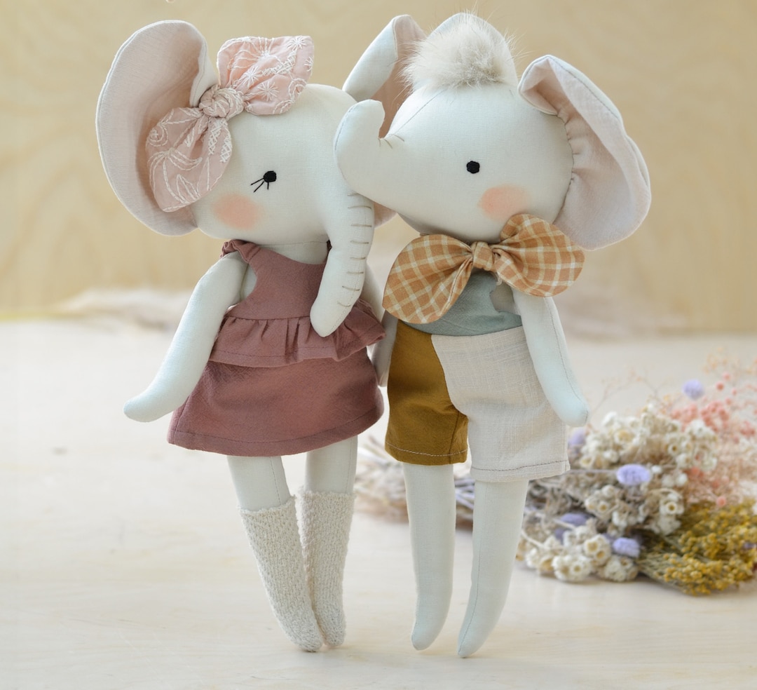 Elephant Doll Sewing Pattern Animal Soft Toy Pdf Diy Tutorial - Etsy