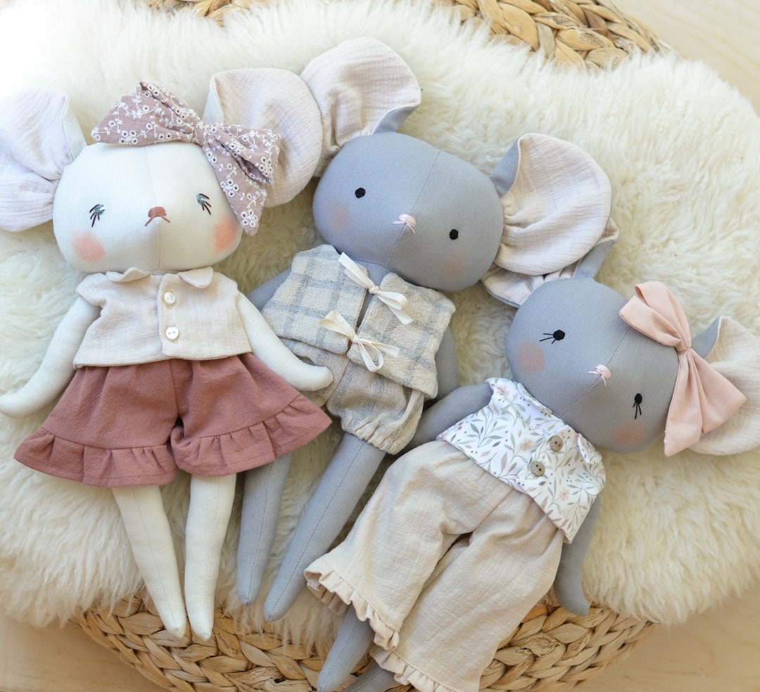 Mouse Doll Sewing Pattern Soft Toy Instant Download Pdf Cuddly Rag Doll ...