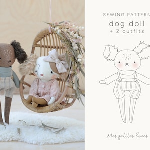 Dog Doll Instant Sewing Pattern PDF and Clothes Doll Outfits DIY ...