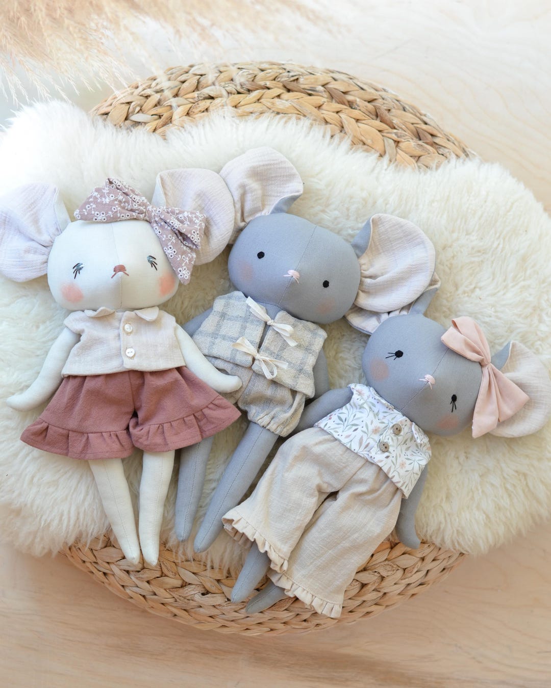 Mouse Doll Sewing Pattern Soft Toy Instant Download Pdf Cuddly Rag Doll ...