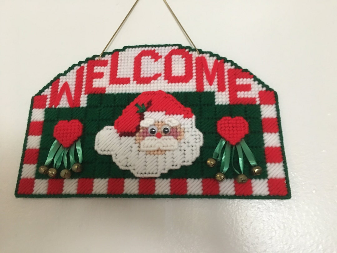 Welcome Sign in Plastic Canvas - Etsy