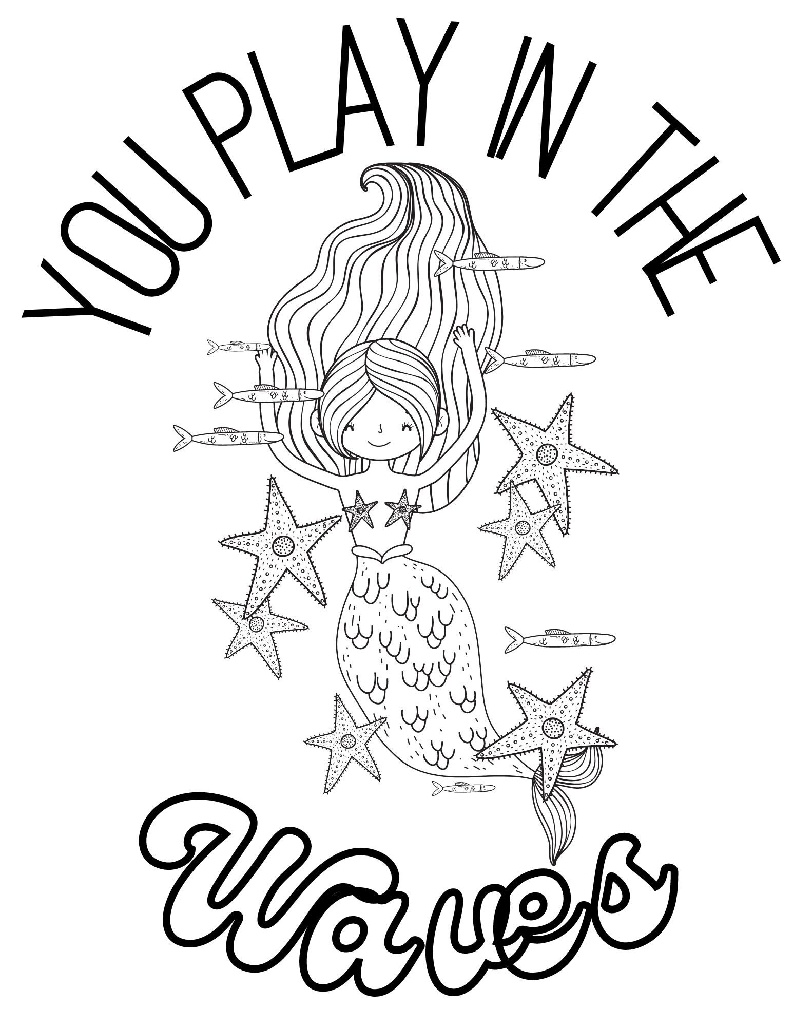 Mermaid Coloring Pages - Etsy