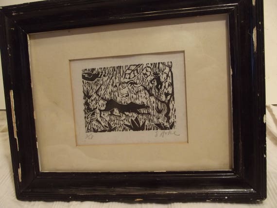 Vintage Jungle Scene Print Signed and Numbered - Etsy