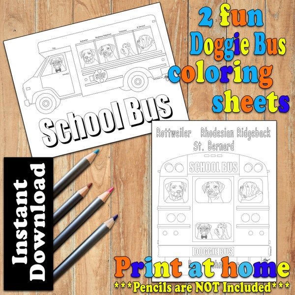 Pug Coloring Sheets - Etsy