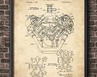 Engine Blueprint | Etsy