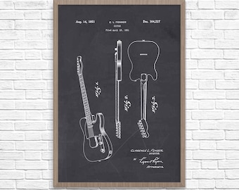 Items similar to INST DOWNLOAD 5 JPG | Fender Guitar Wall Art | Fender ...