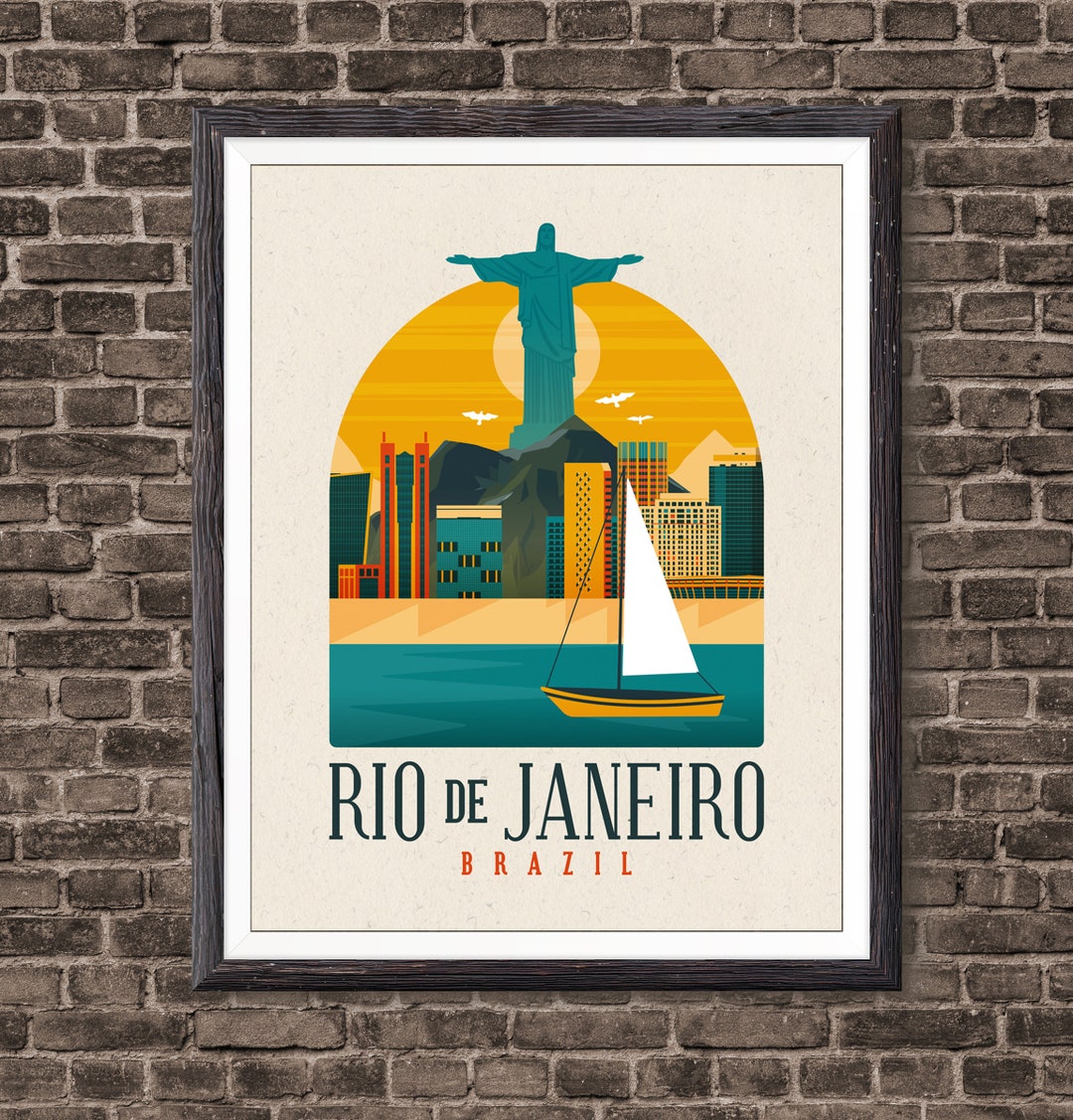 Rio De Janeiro Art Print, Brazil Poster, Latin America Poster, Gift for ...