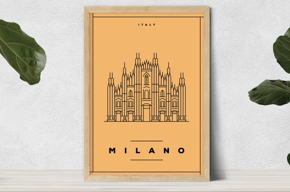 Milano Art Deco Travel Posters Minimalistic Travel Poster | Etsy