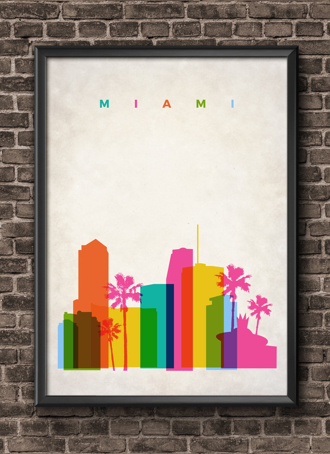 Miami Home Decor Wall Art, Miami Skyline, Miami Poster, Miami Wall Art ...