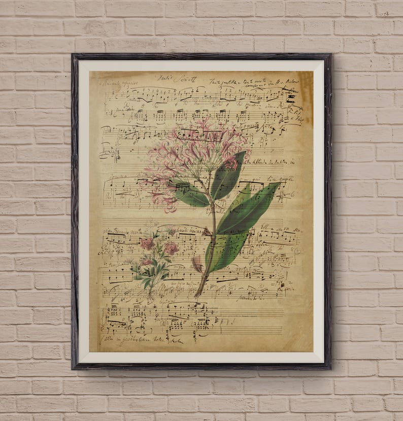Music Sheets Vintage Music Sheet Vintage Flower Musical - Etsy