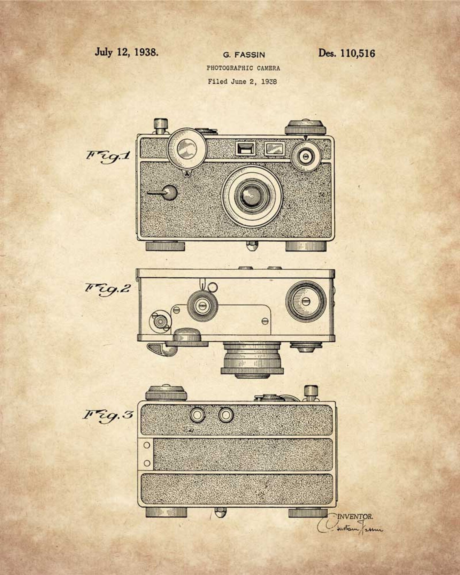 Camera Patent Print Wall Art Photographer Gift Camera Art | Etsy