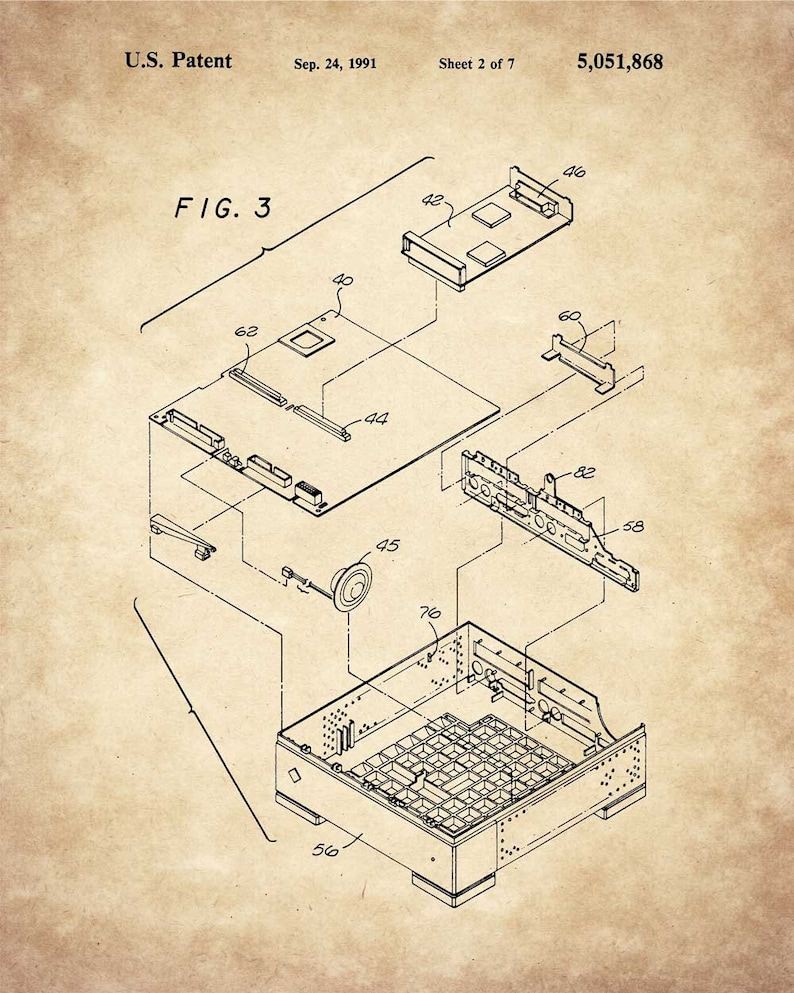 Computer Patent Print Set of 6 Geek Art Print Gift Idea - Etsy