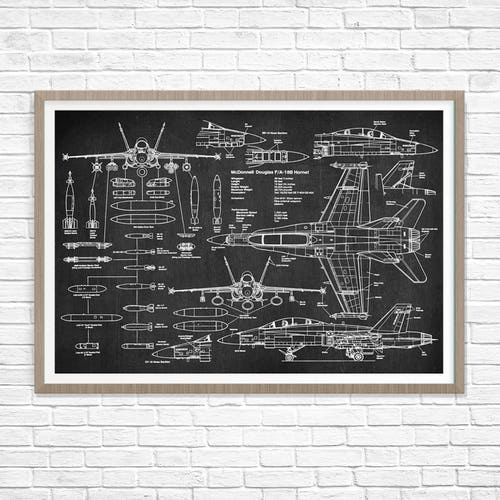 F18 Hornet Patent Print Fighter Jet Blueprint Airplane - Etsy
