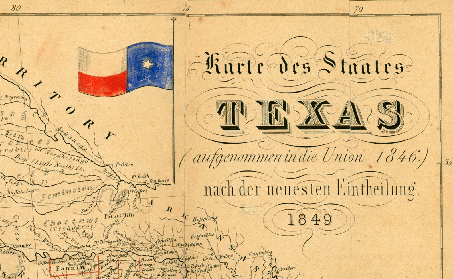 Texas Map Map of Texas 1849 Restoration Hardware Style Old - Etsy