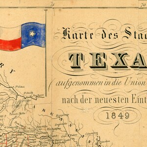 Texas Map, Map of Texas, 1849, Restoration Hardware Style, Old Texas ...