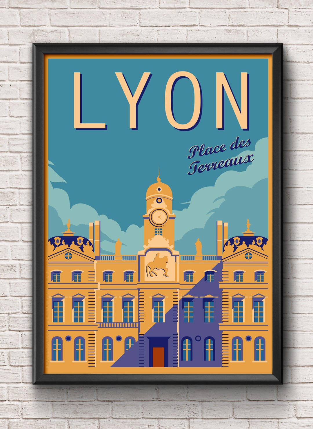 Lyon Wall Art Print, Poster, France Vintage Travel Poster, Travel Wall ...