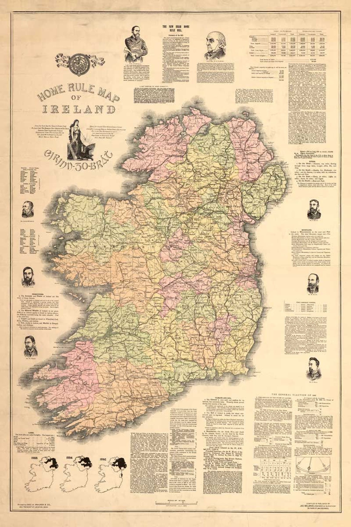 Ireland Map Map of Ireland Old Map Antique Map Vintage - Etsy