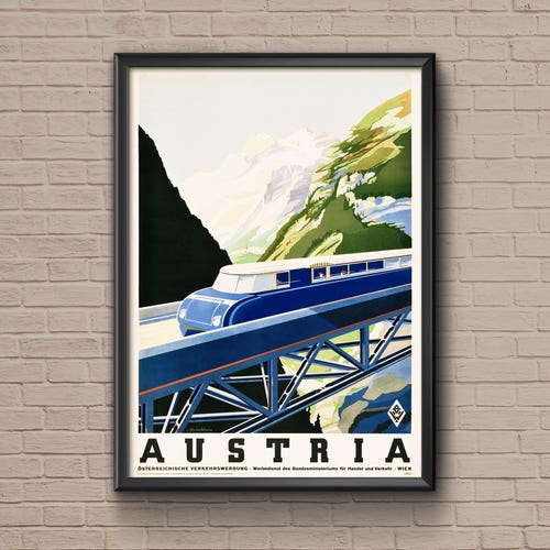 Austria Poster Vintage Travel Austria Print Austria - Etsy