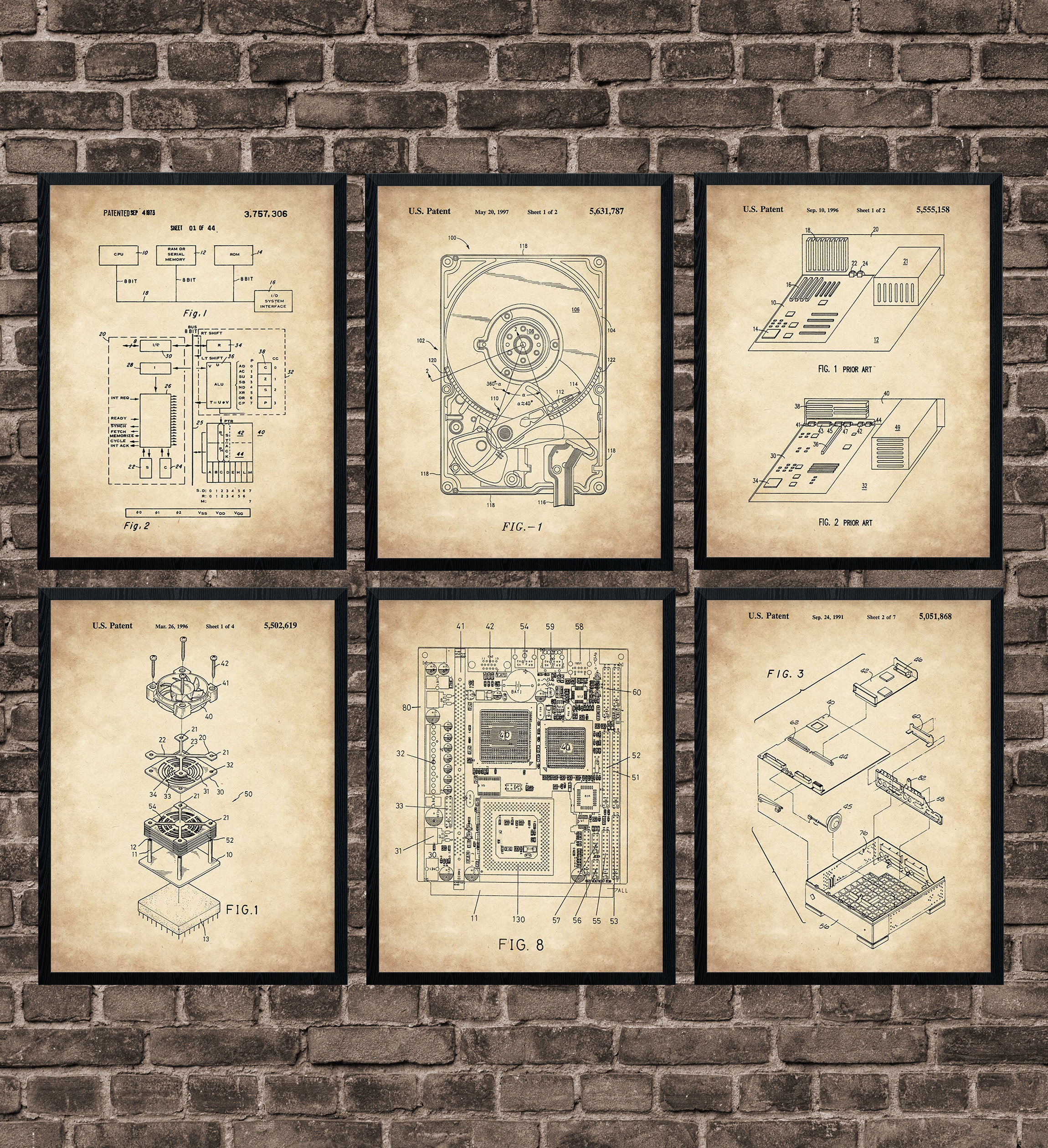 Computer Patent Print Set of 6 Geek Art Print Gift Idea - Etsy Canada