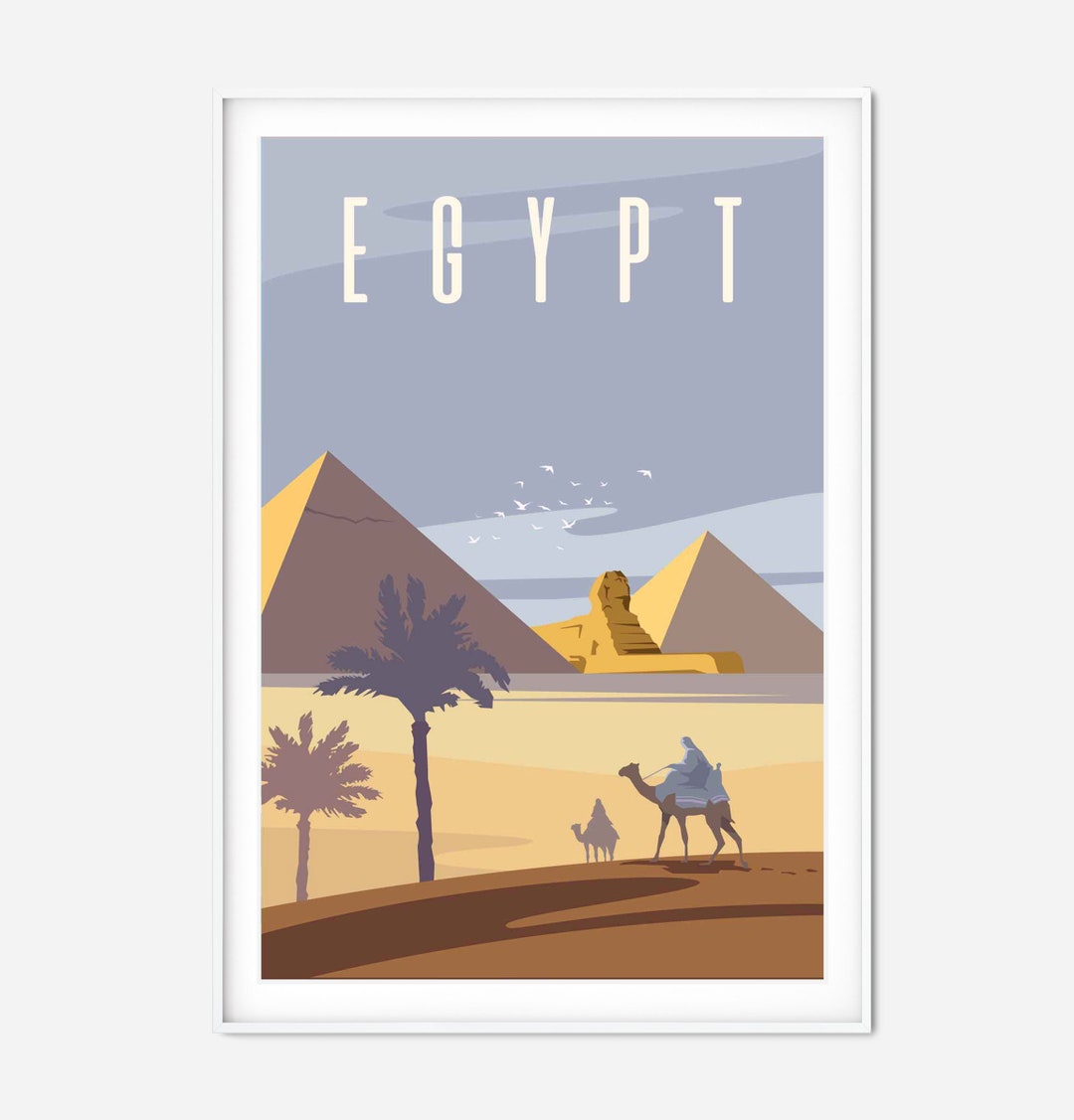 Egypt Vintage Travel Poster, Cityscape Print, Retro City Art Travel ...