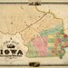 Antique Iowa State Map Print, 1845, Restoration Hardware Style - Etsy