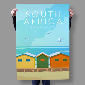 South Africa Vintage Travel Poster, Cityscape Print, Retro City Art ...