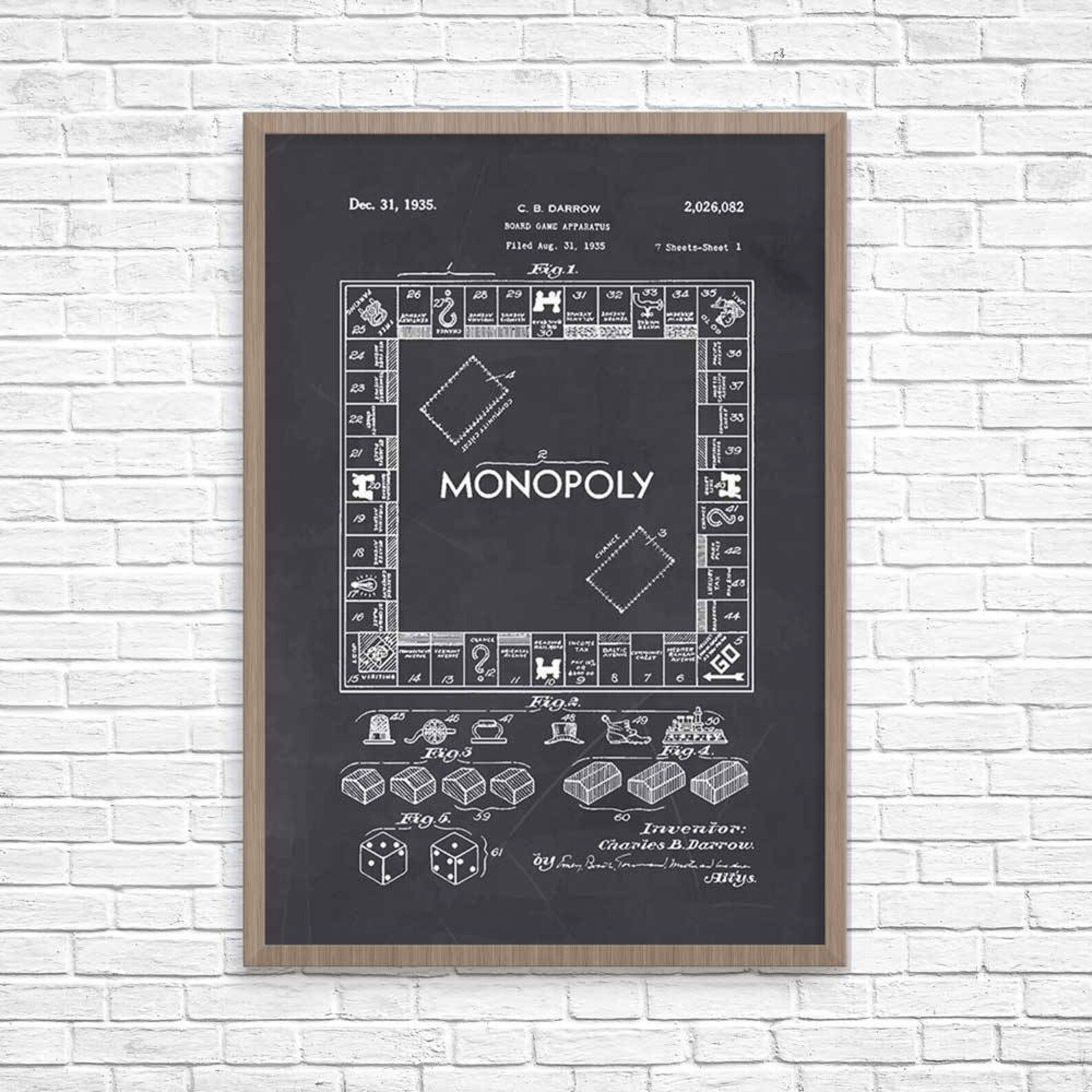 Monopoly Game Monopoly Patent Print Monopoly Patent Board | Etsy