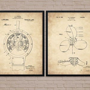 Nautical Gift, Set of 2, Nautical Art, Boat Art, Nautical, Coastal Art ...