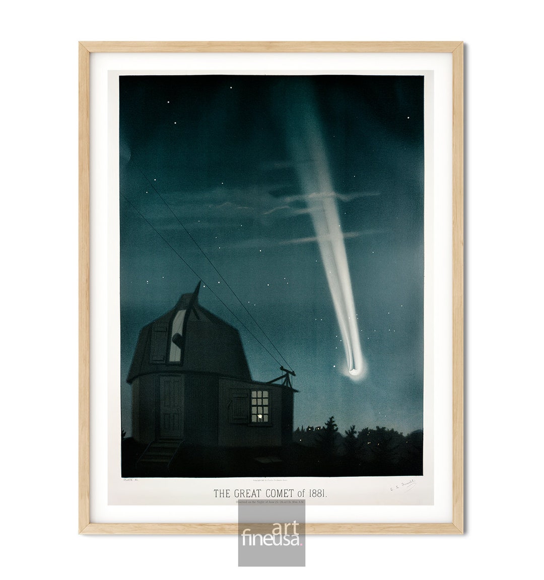 The Great Comet of 1881 Space Decor Vintage Art Print - Etsy