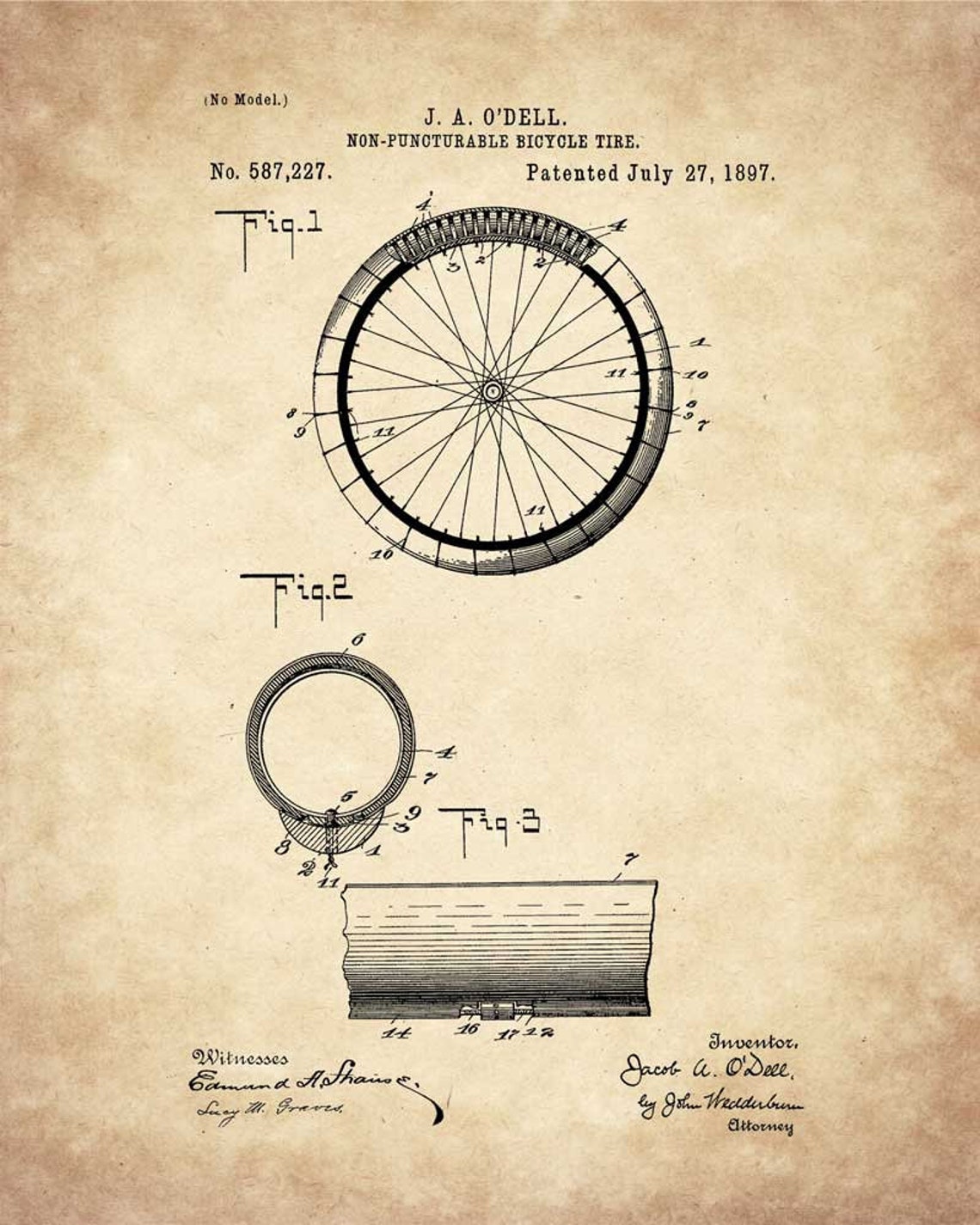 Bicycle Patent Prints Set of 6 Bicycle Wall Art Posters - Etsy