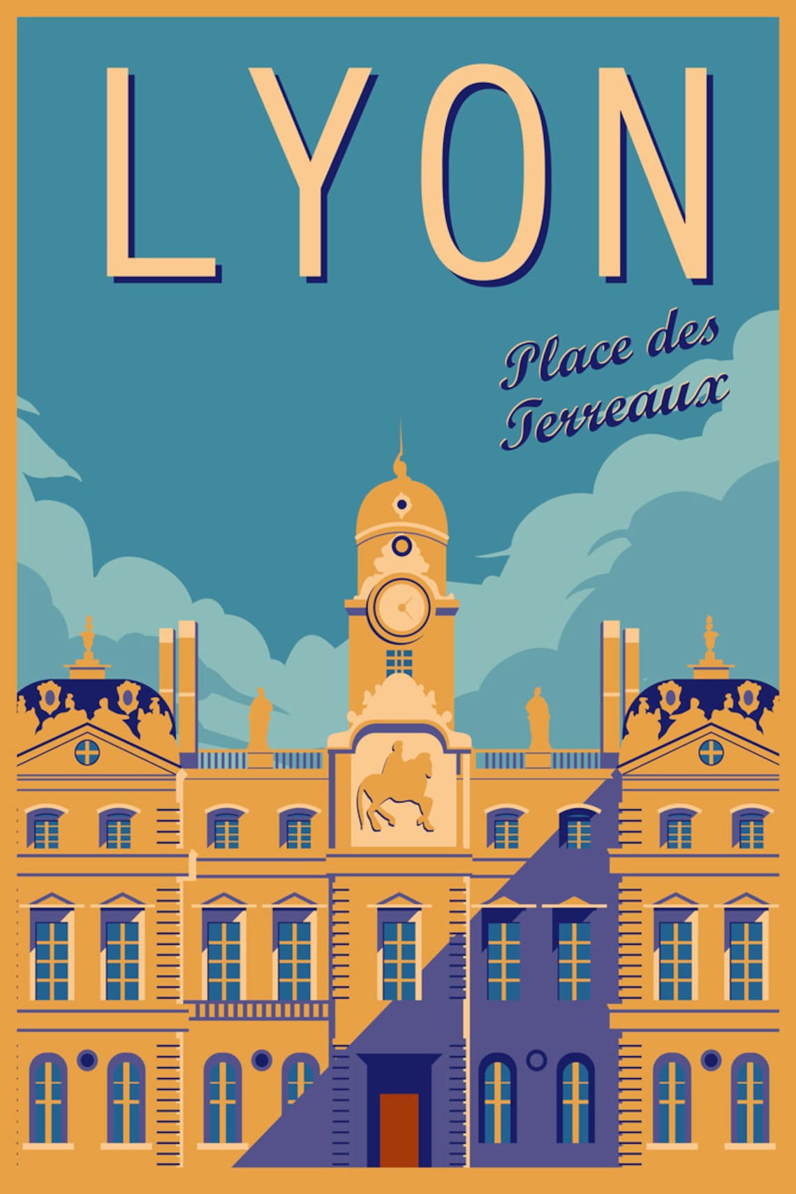 Lyon Wall Art Print Poster France Vintage Travel Poster - Etsy