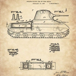 Tank Patent Print, US Military Blueprint Art - Etsy