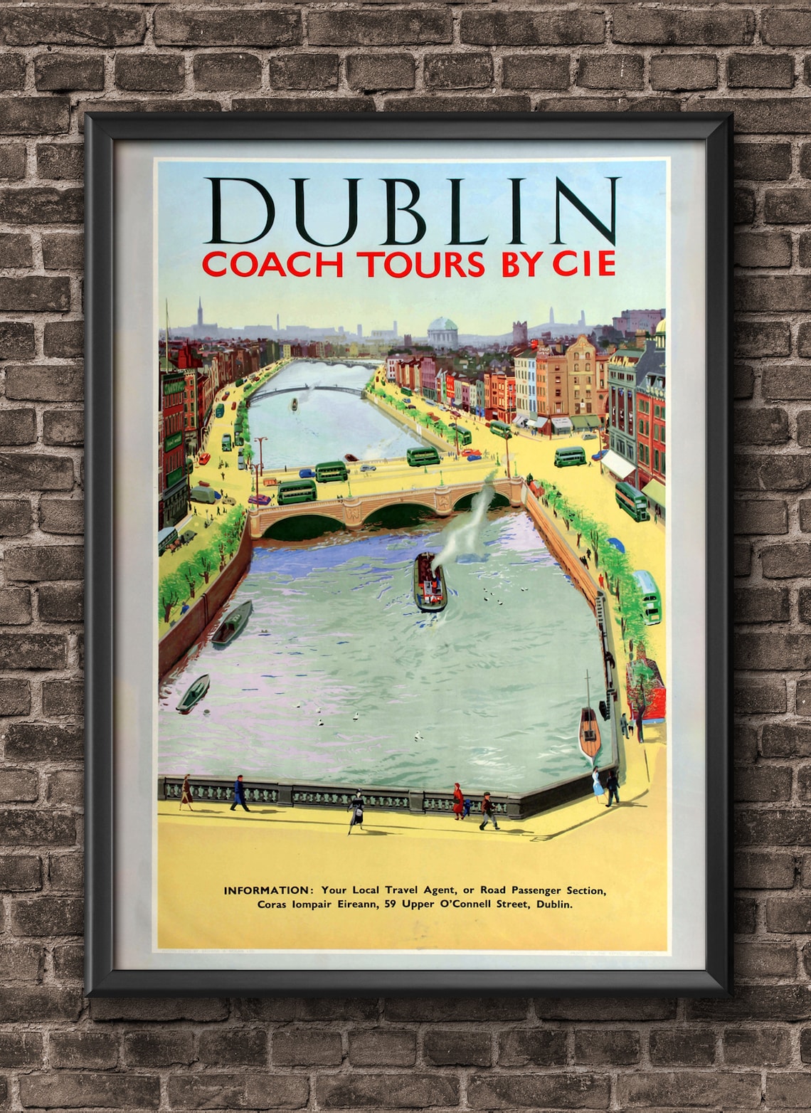 Ireland Travel Poster Dublin Vintage Travel Poster Ireland - Etsy