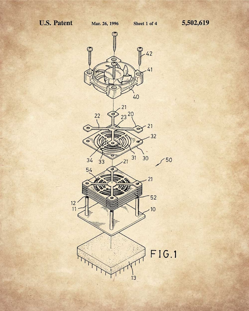 Computer Patent Print Set of 6 Geek Art Print Gift Idea - Etsy Canada