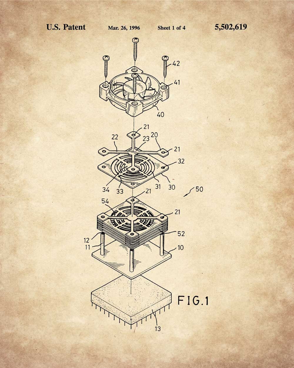 Computer Patent Print Set of 6 Geek Art Print Gift Idea - Computer Room ...