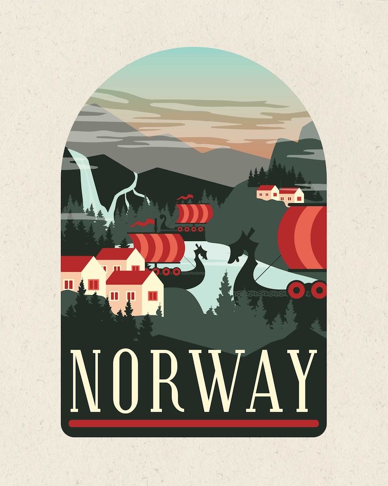 Norway Poster Norway Wall Art Norway Print Travel | Etsy