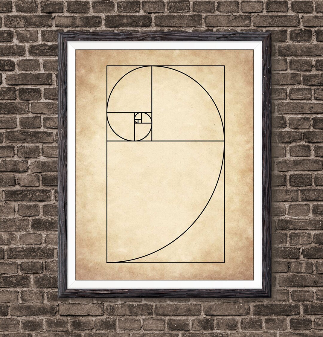 Fibonacci Spiral Golden Ratio Wall Art, Mathematics Fibonacci Numbers ...
