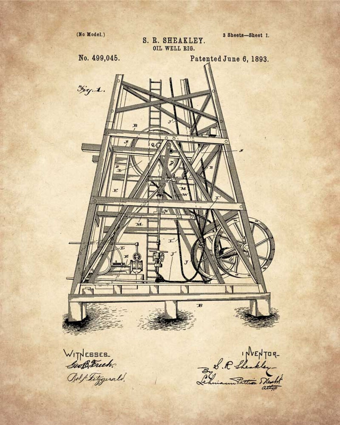 Oil Rig, Set of 2, Industrial Art, Texas Art, Oil Derrick, Oil Worker ...