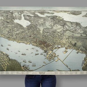 Seattle Vintage Map, DECAL, Seattle Map, Map of Seattle, Seattle Print ...